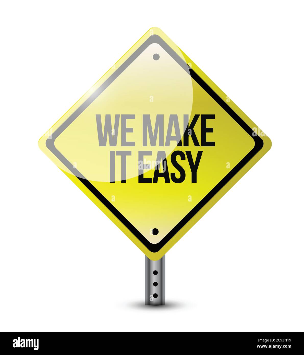 We make it easy sign post illustration design over a white background ...