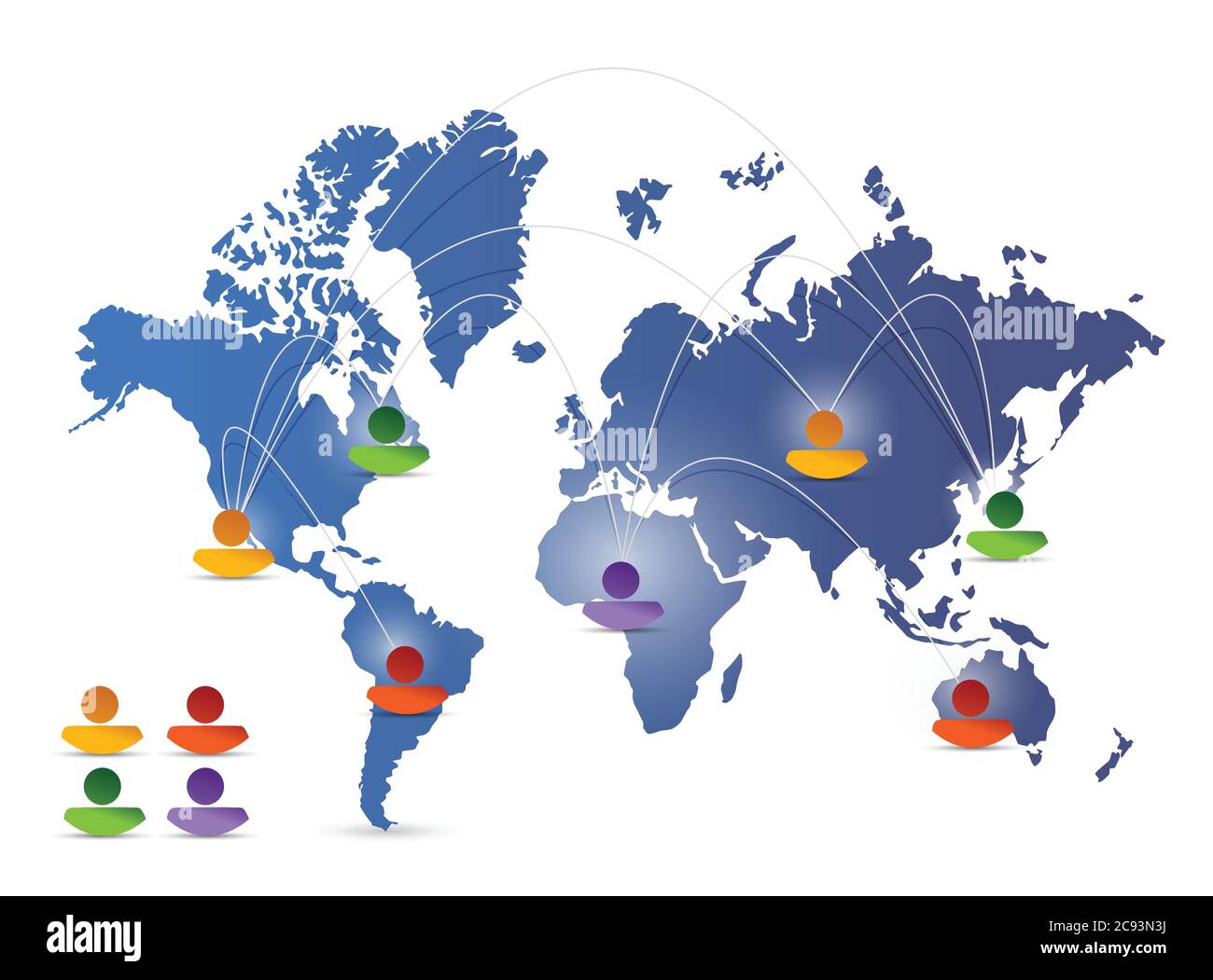 World map social media network illustration design over a white ...