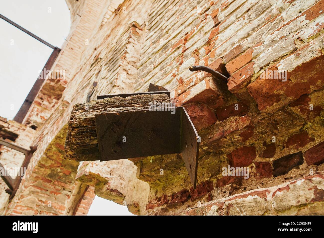 Landscape of ruined buildings at sunset, image of decrepitude or ...