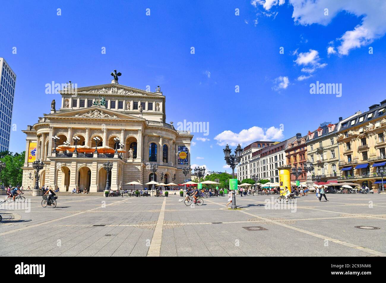 Frankfurt, Germany, Town square called 'Opernplatz' with historical ...