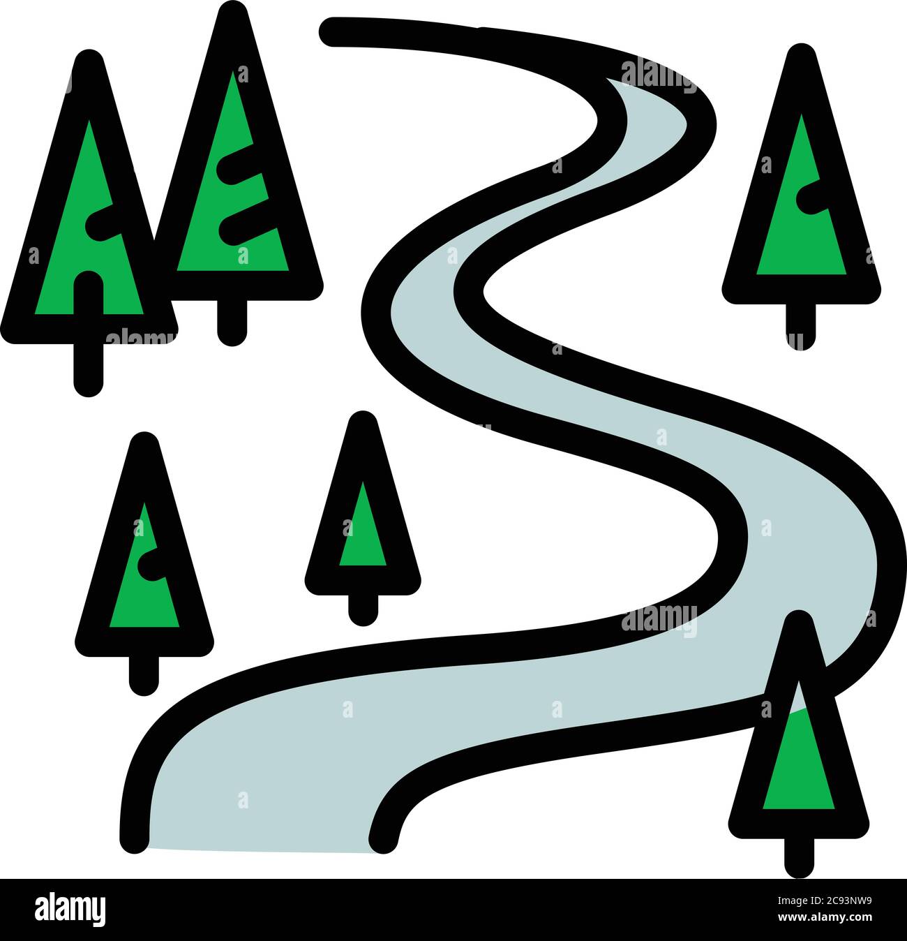 Ski resort forest track icon. Outline ski resort forest track vector ...