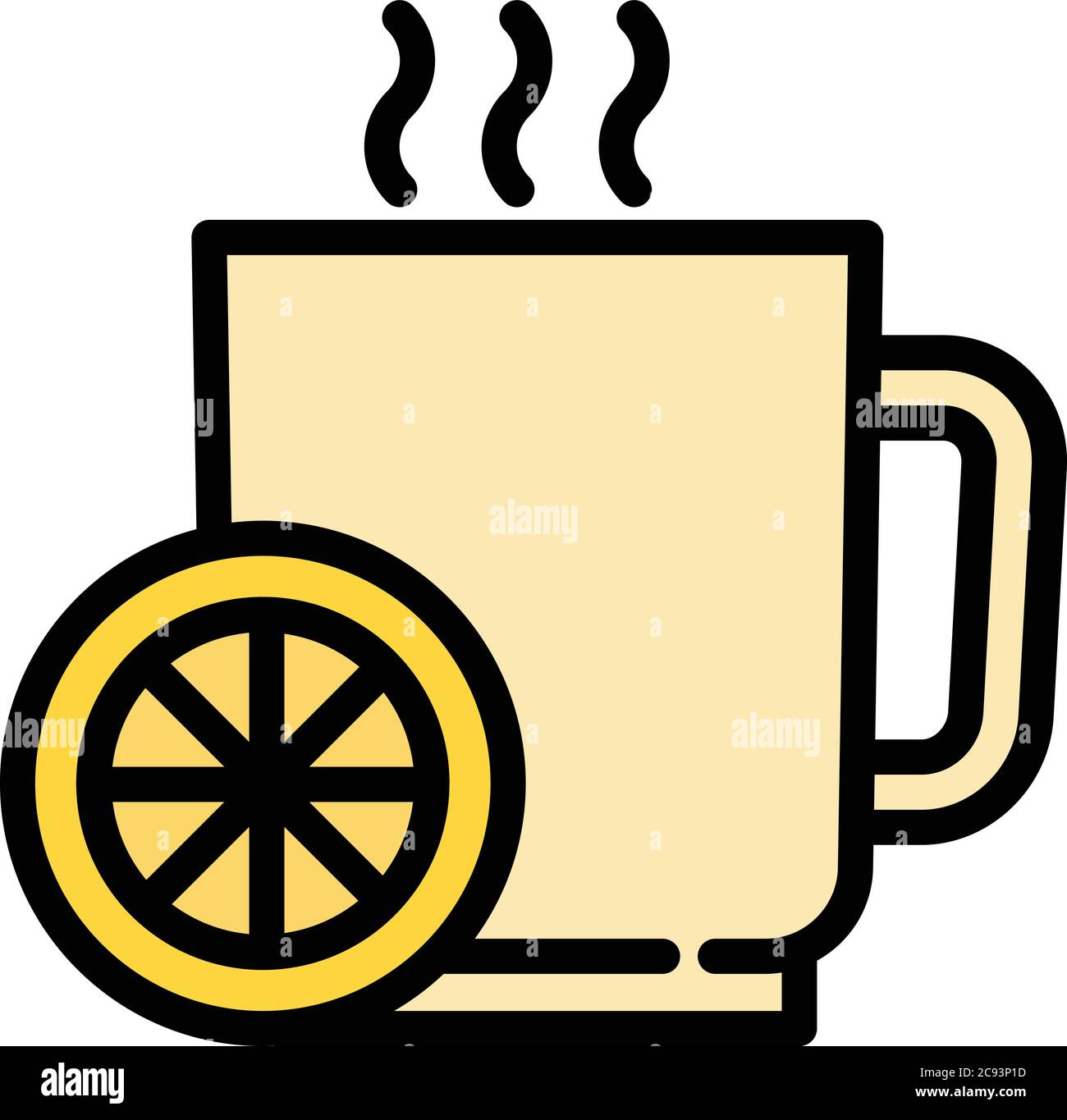 Hot flu lemon tea icon. Outline hot flu lemon tea vector icon for web ...