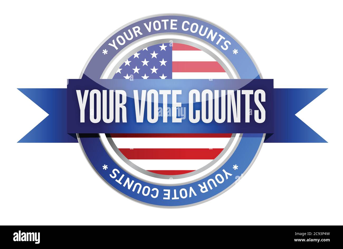 Your vote counts seal stamp illustration design over a white background ...