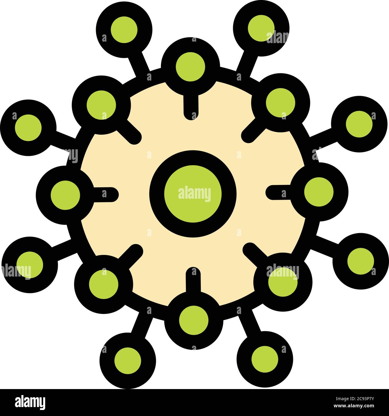 Flu virus icon. Outline flu virus vector icon for web design isolated ...