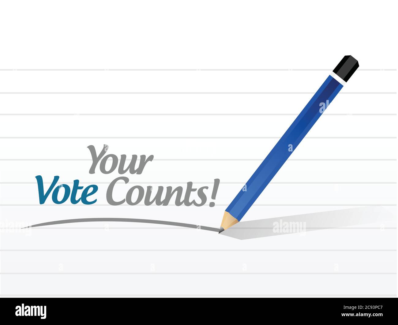 Your vote counts message illustration design over a white background ...
