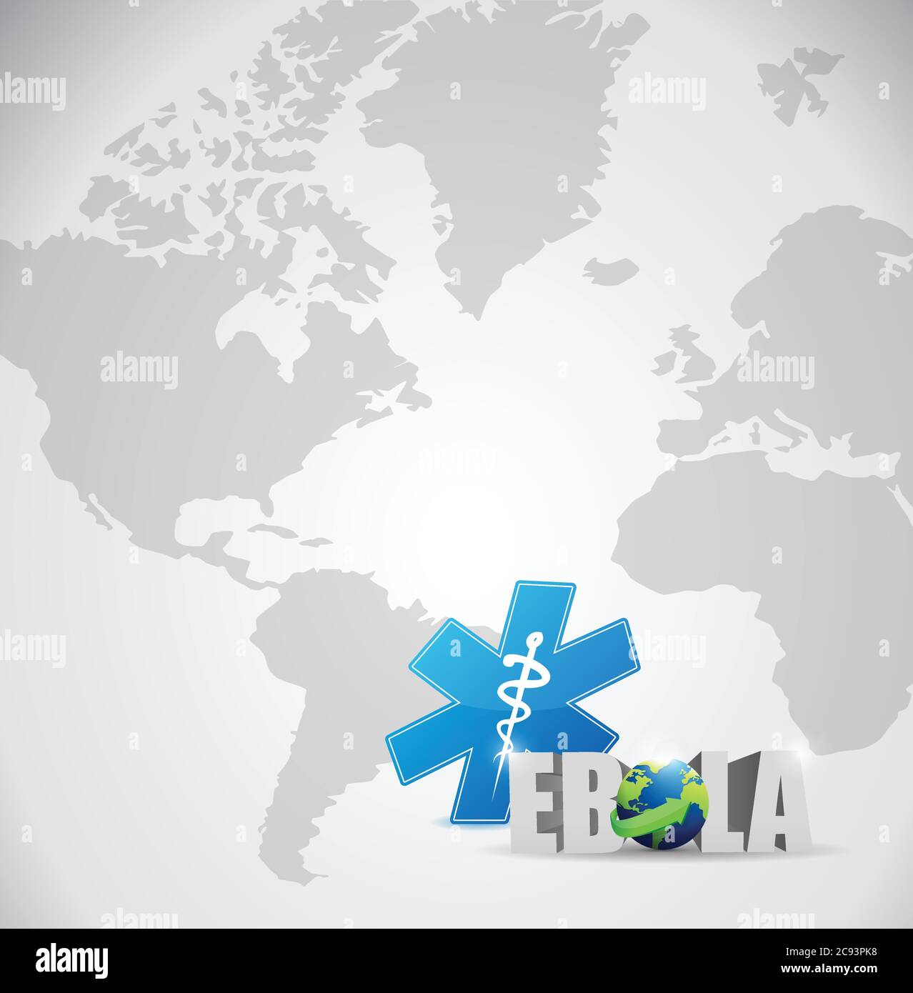 Ebola sign illustration design over a world map background Stock Vector ...