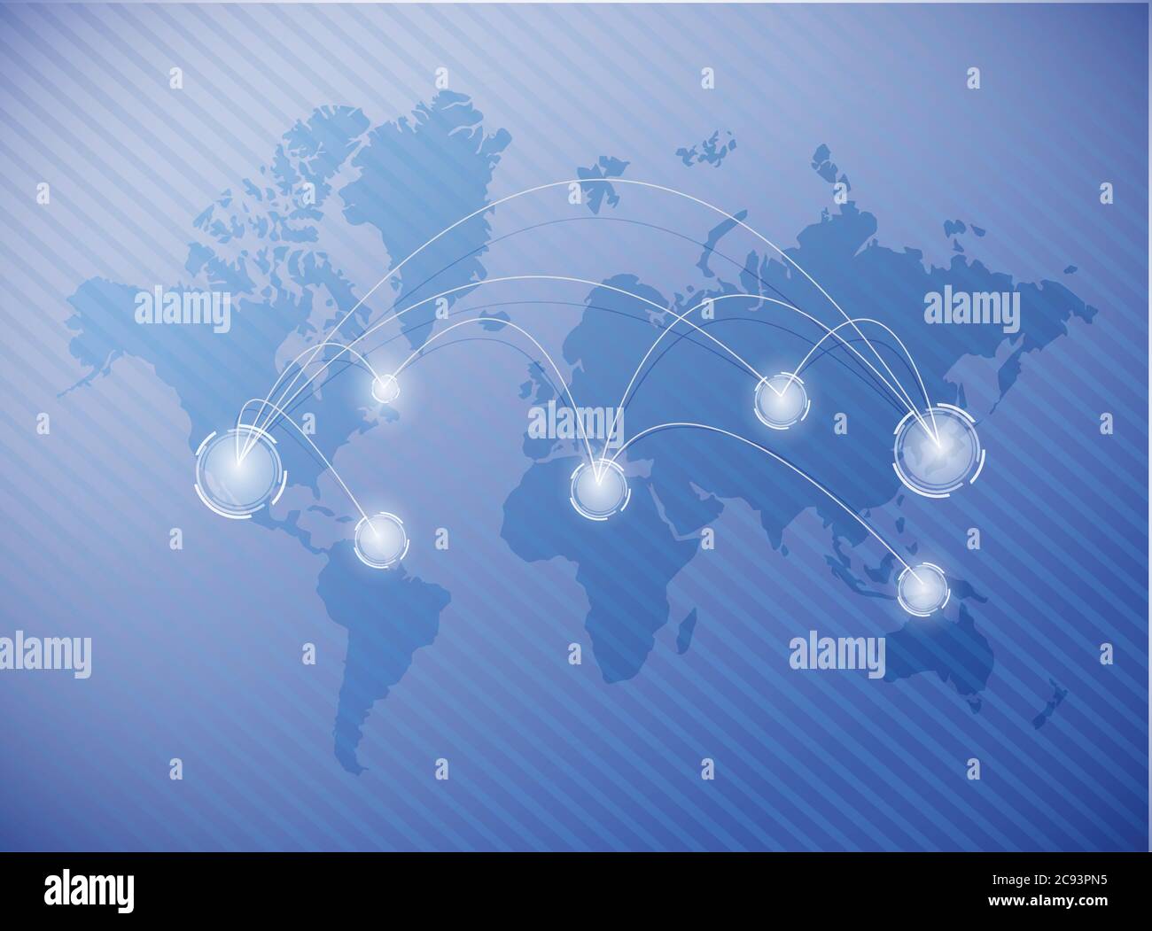World map network connection illustration design over a blue background ...