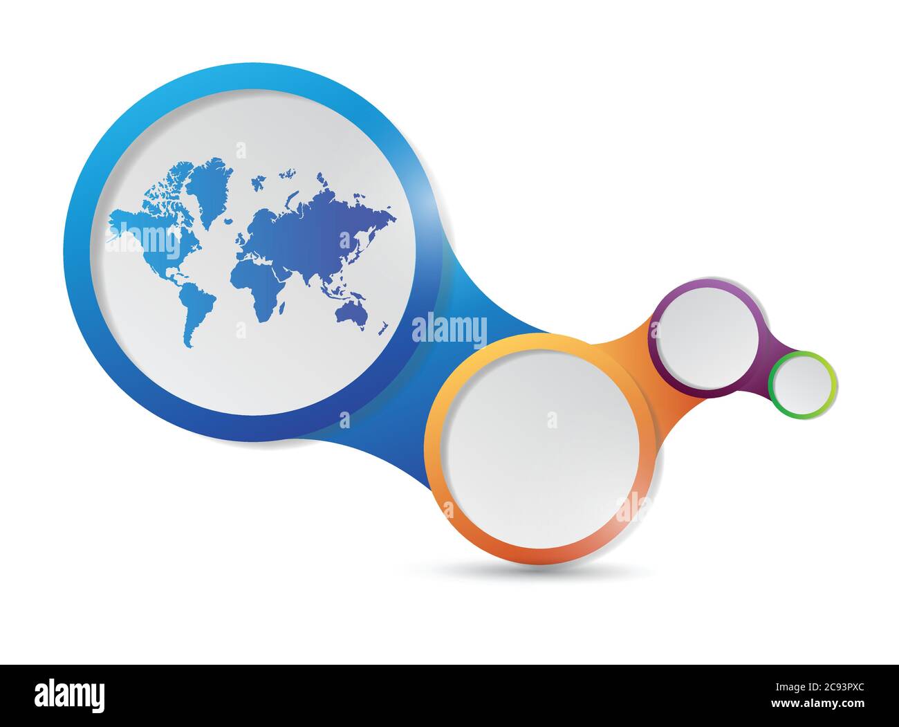 World map and links illustration design over white Stock Vector Image ...