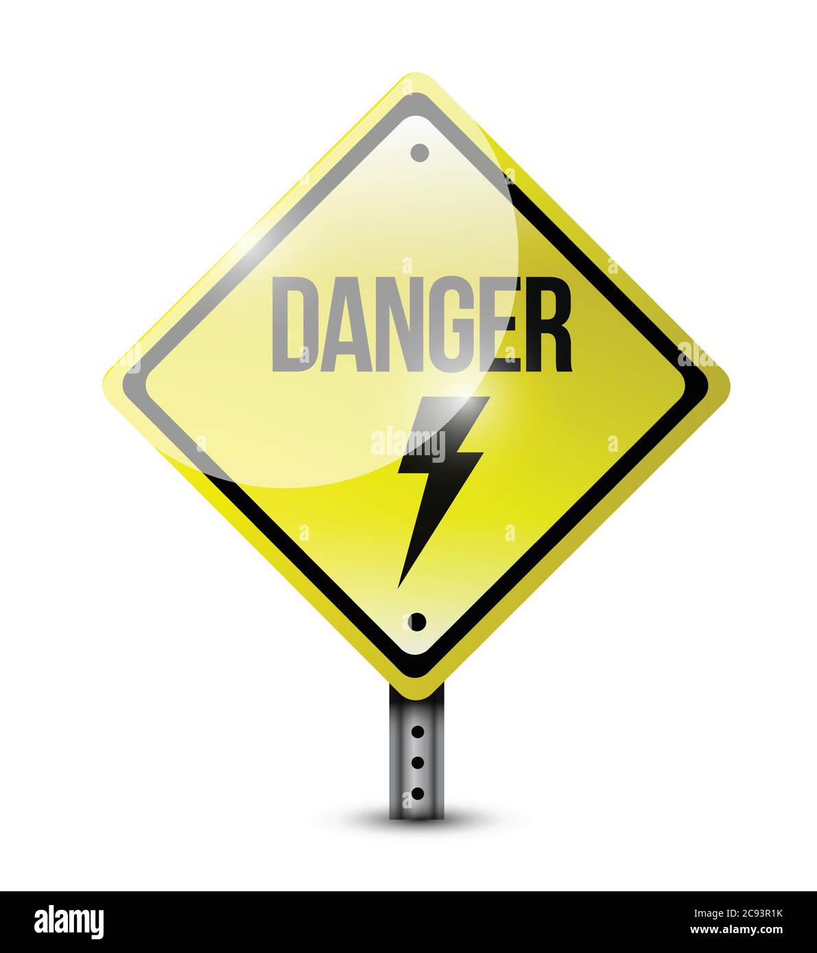 Danger road sign illustration design over a white background Stock ...
