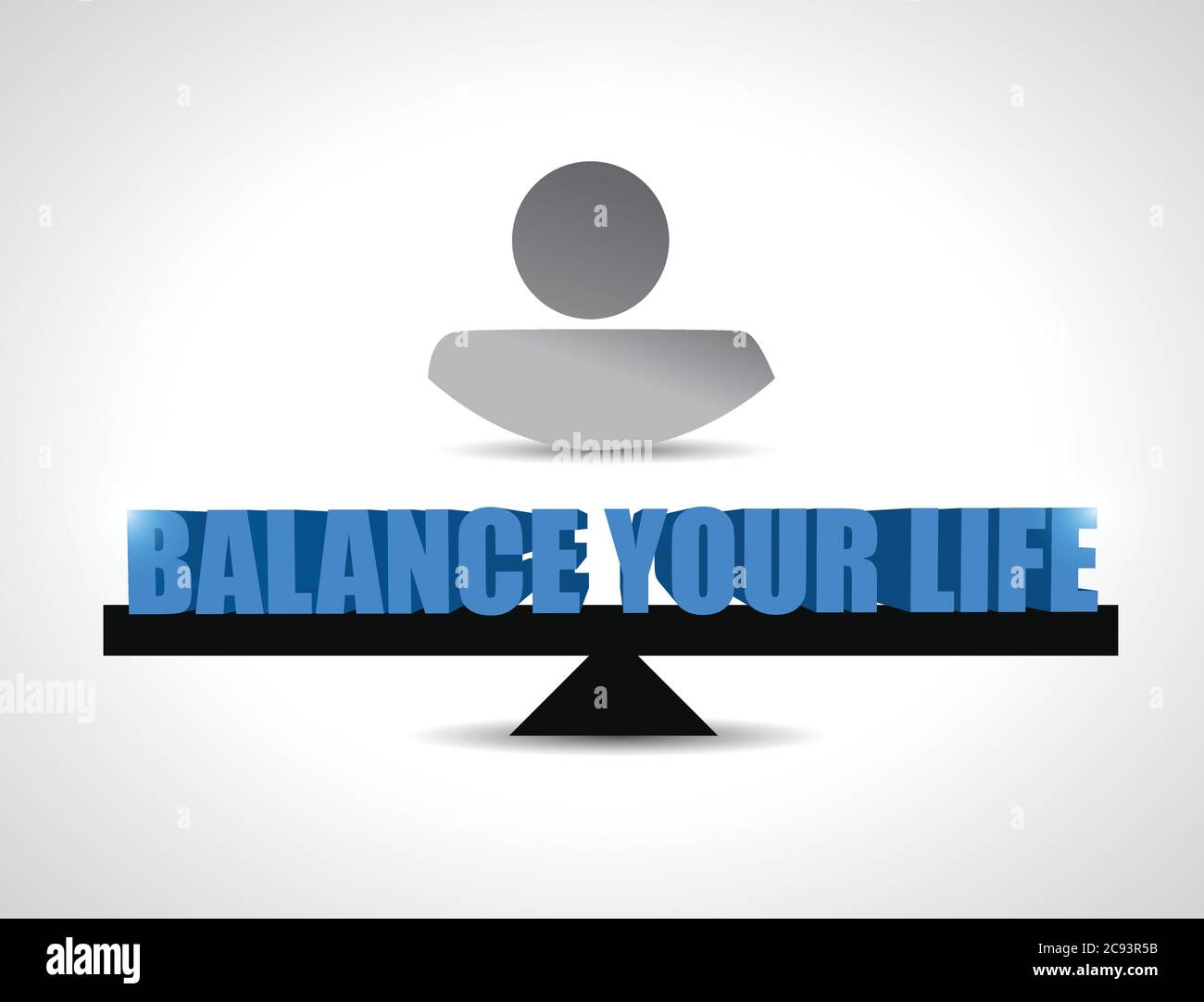 Balance your live concept illustration design over a white background ...