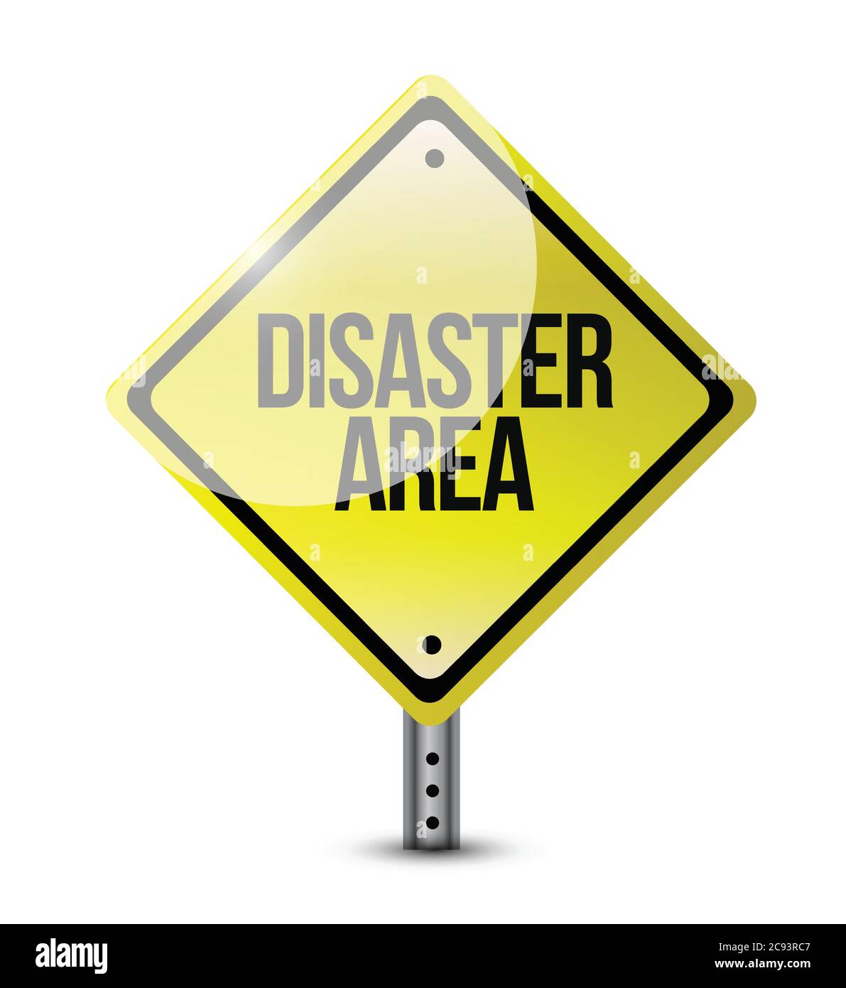 Disaster area road sign illustration design over white Stock Vector ...