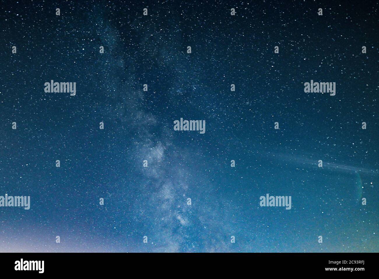 Beautiful blue sky with many stars at night Stock Photo - Alamy