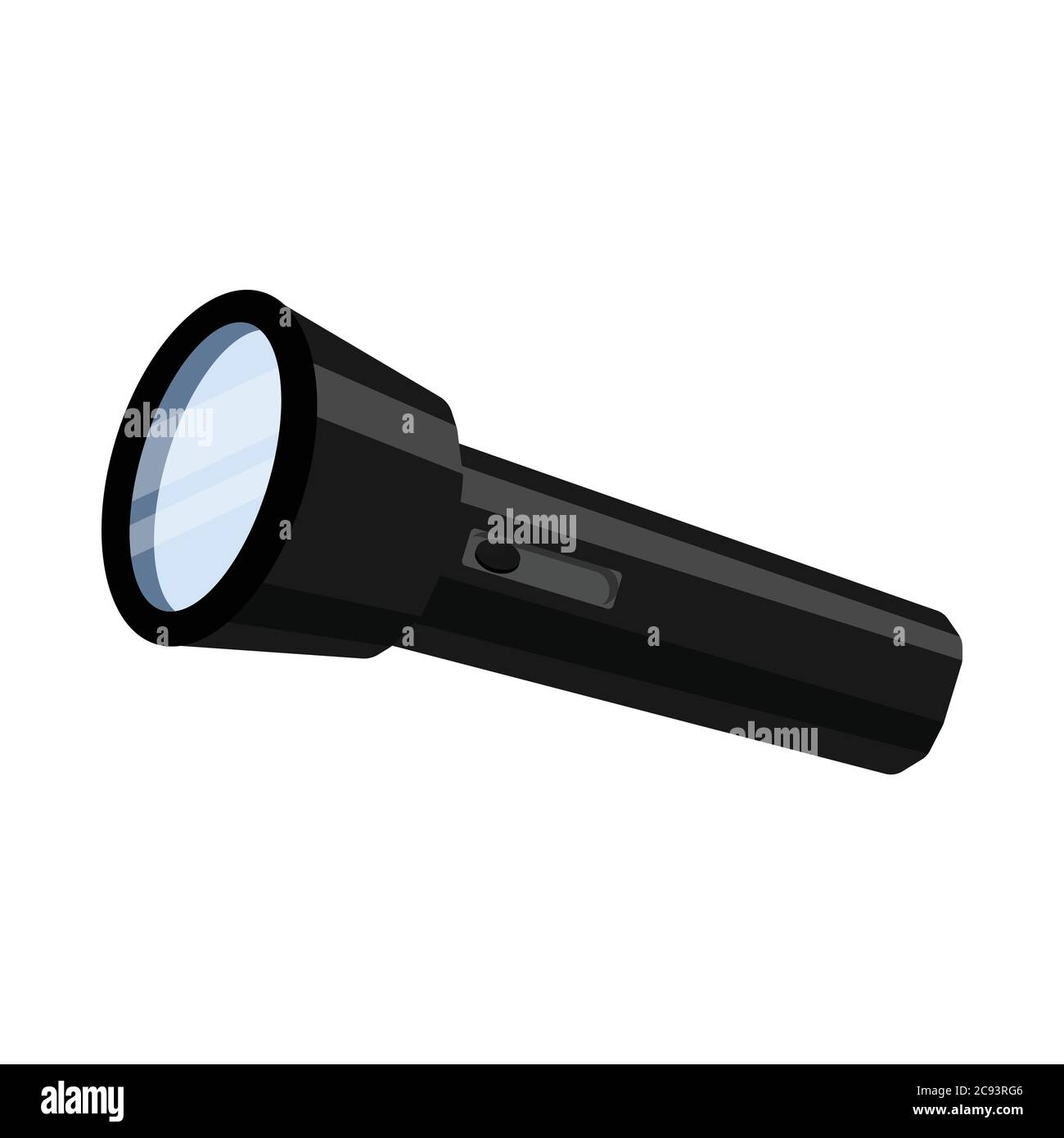 Cartoon black flashlight, vector illustration Stock Vector Image & Art ...