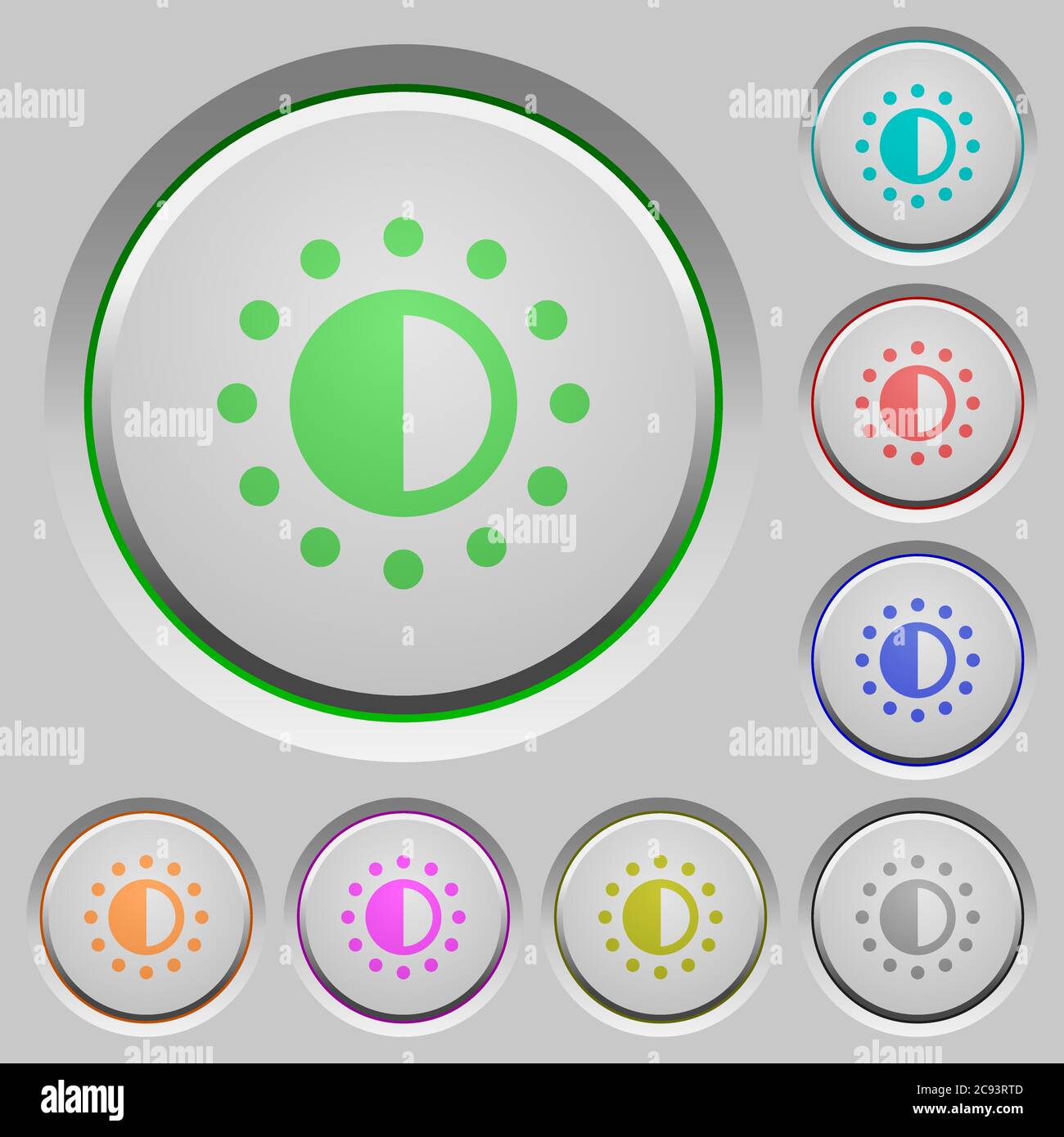 Saturation control color icons on sunk push buttons Stock Vector Image ...