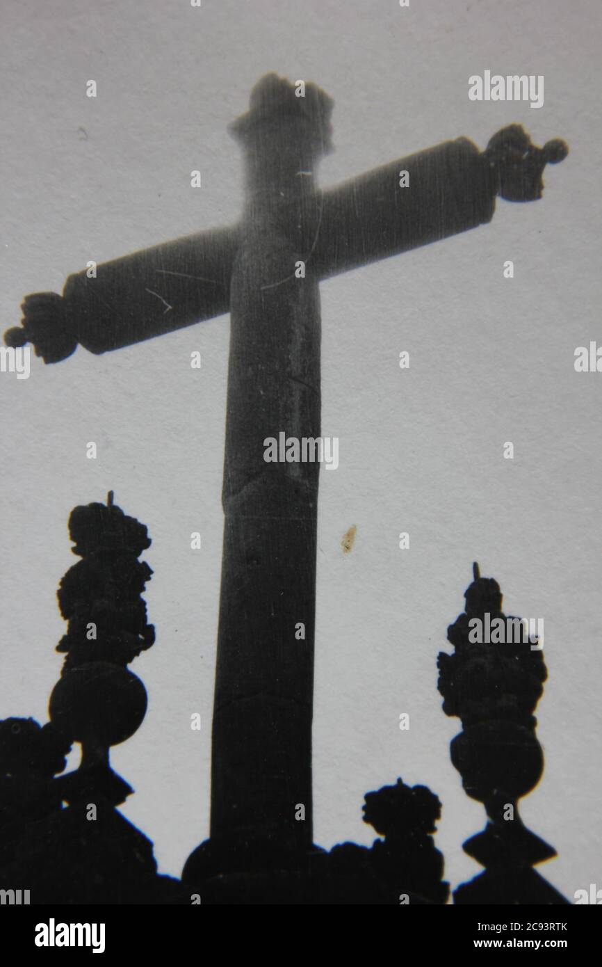 Fine 70s vintage black and white street photography of a Christian ...