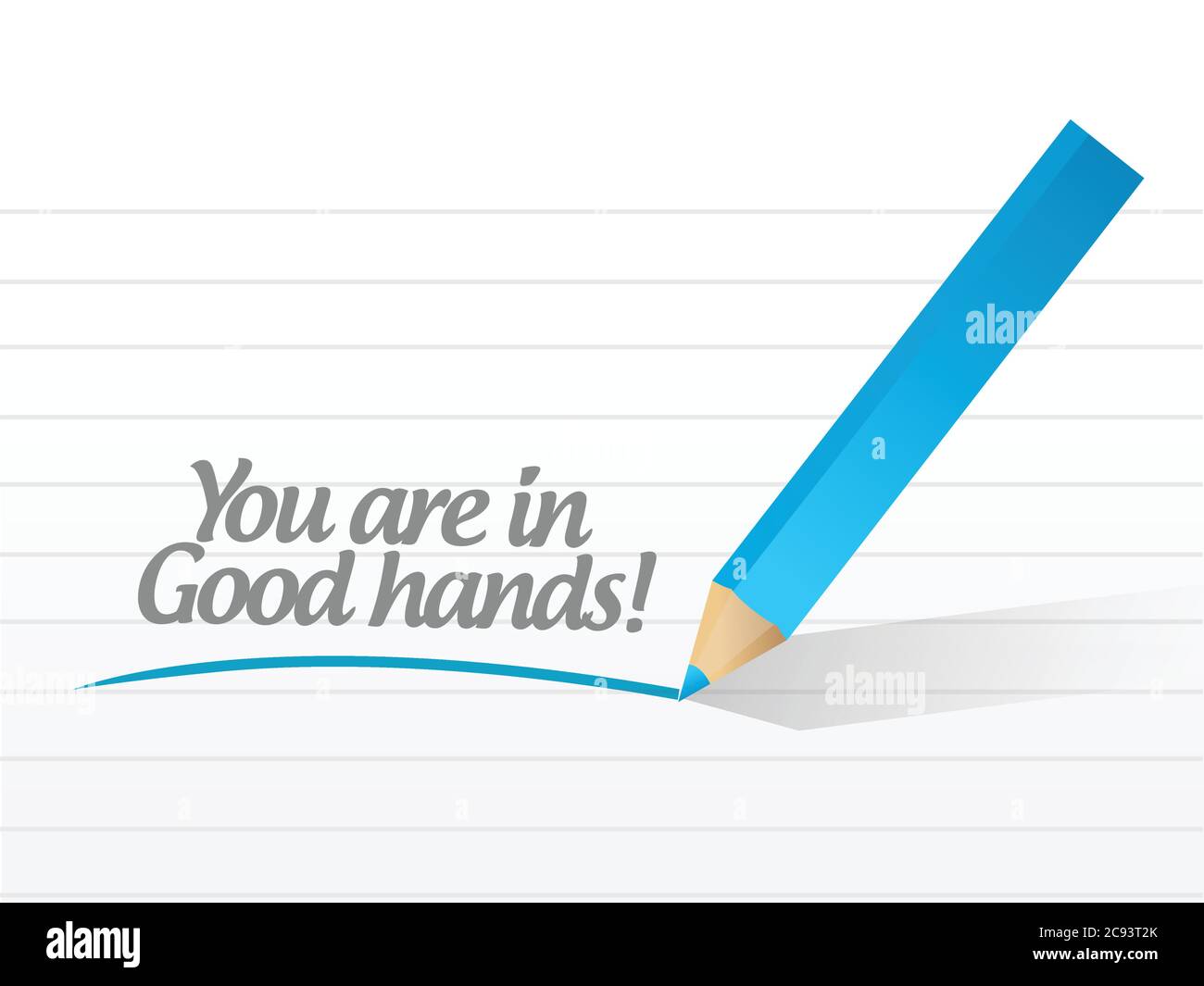 You are in good hands illustration design over a white background Stock ...