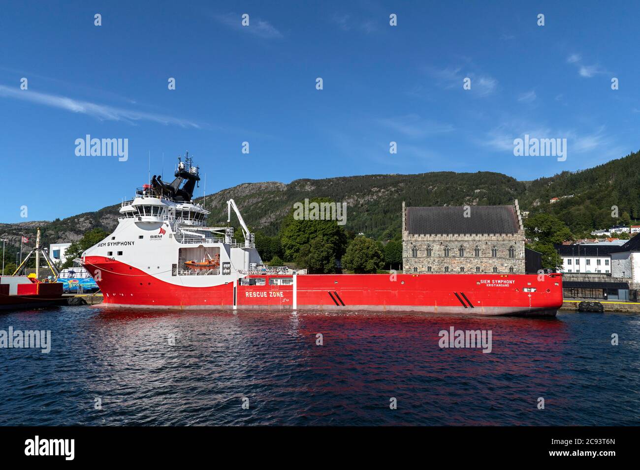 PSV offshore platform supply vessel Siem Symphony, berthed at ...