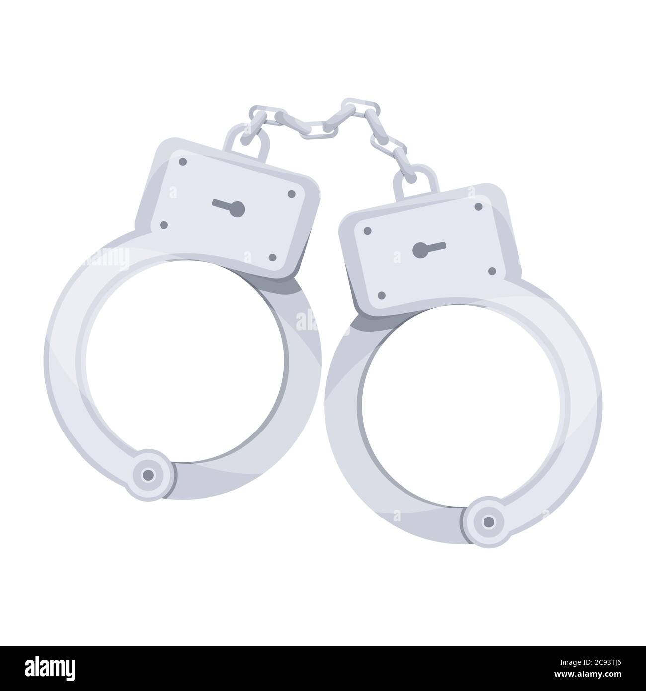Cartoon police steel bracelets handcuffs, vector illustration Stock ...