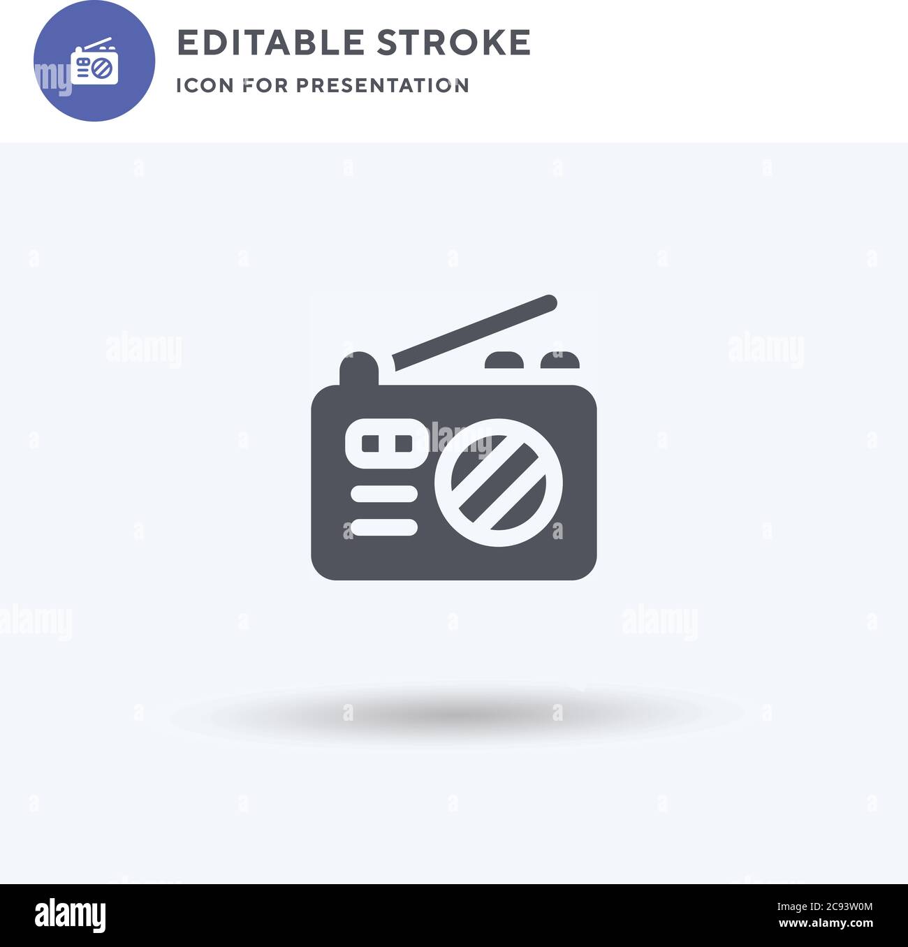 Fm icon vector, filled flat sign, solid pictogram isolated on white ...