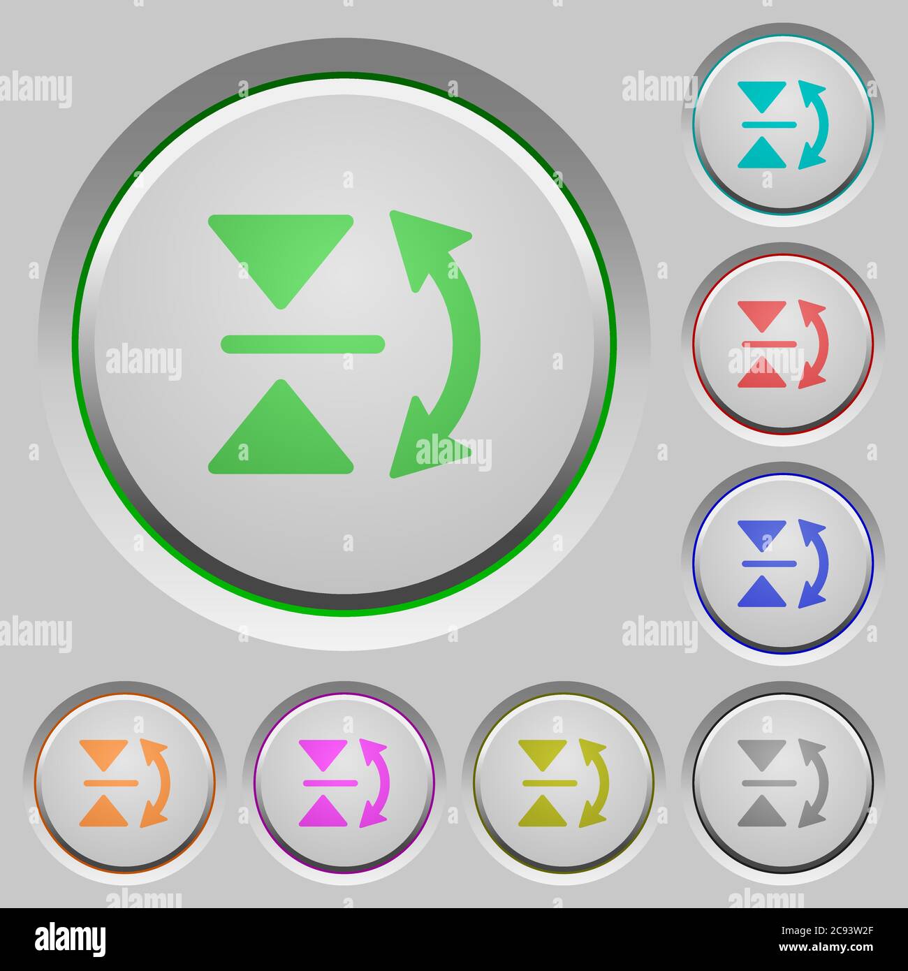 Vertical Flip Color Icons On Sunk Push Buttons Stock Vector Image And Art Alamy