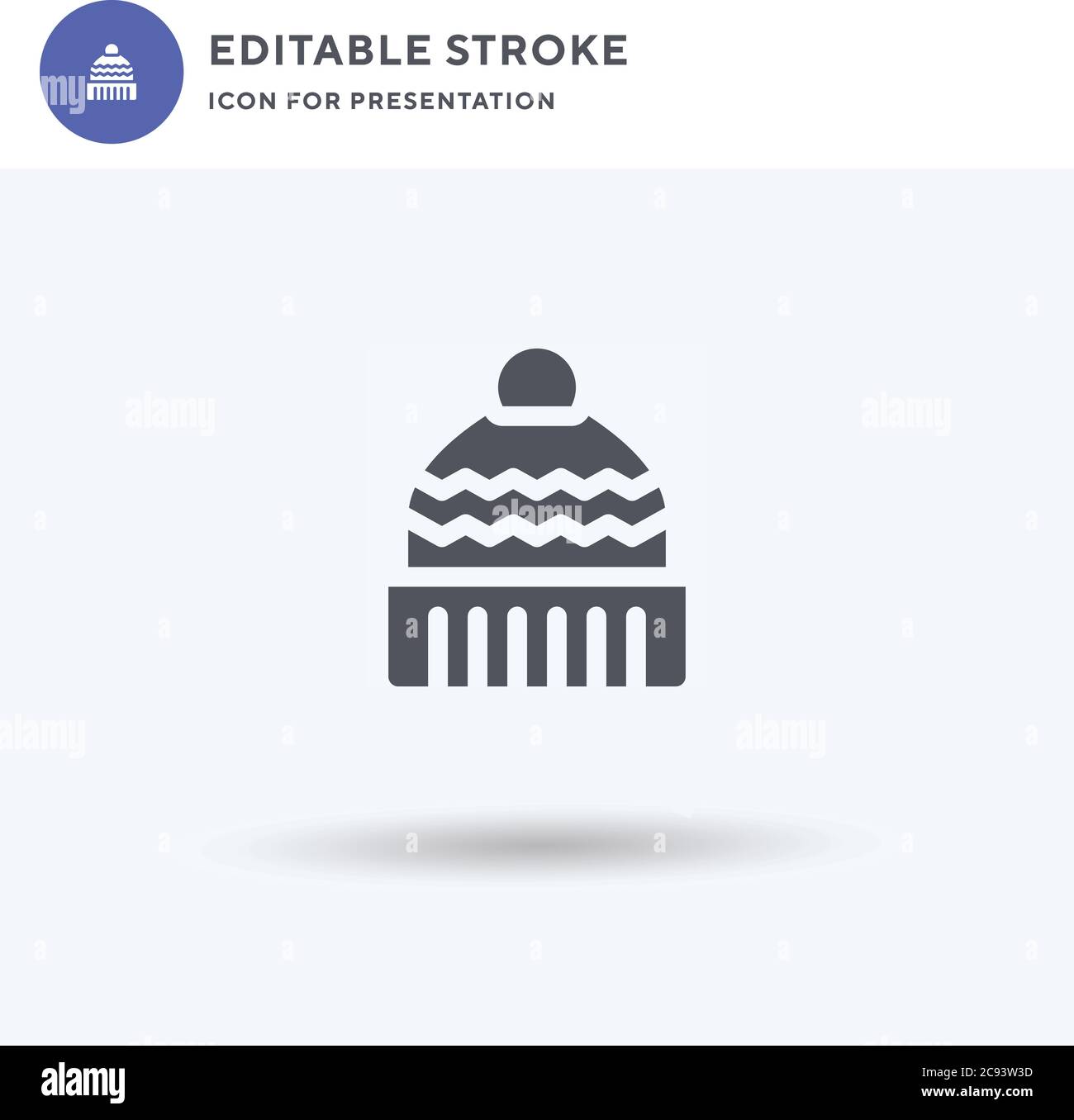 Hat icon vector, filled flat sign, solid pictogram isolated on white ...
