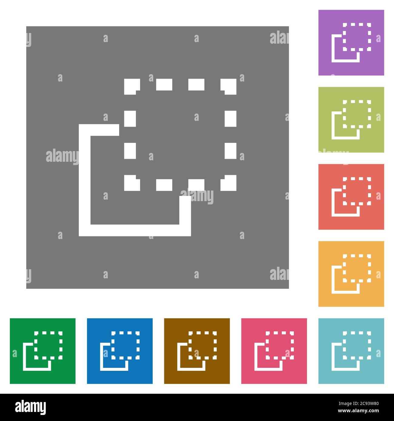 Bring element to front flat icons on simple color square backgrounds ...