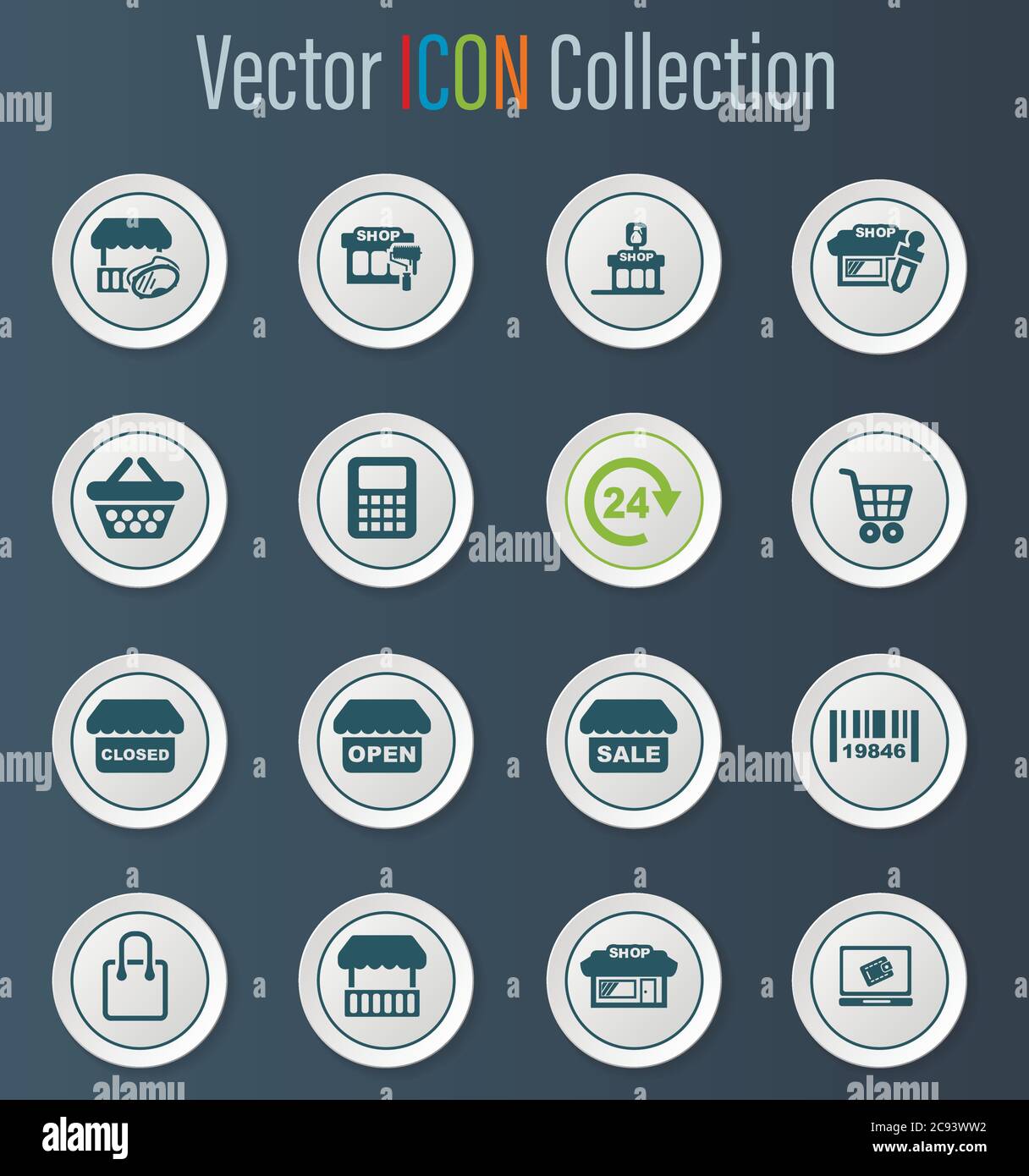 Shop icons set Stock Vector Image & Art - Alamy