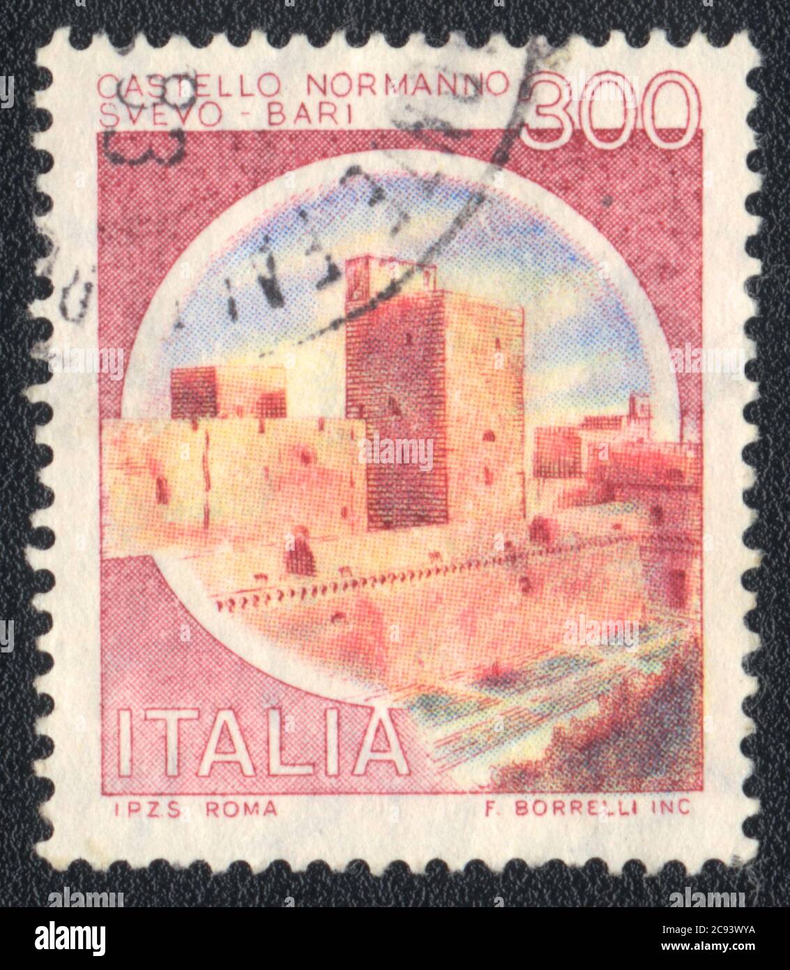 Postage stamp. Castle Castello normanno-svevo, Italy, 1981 Stock Photo ...