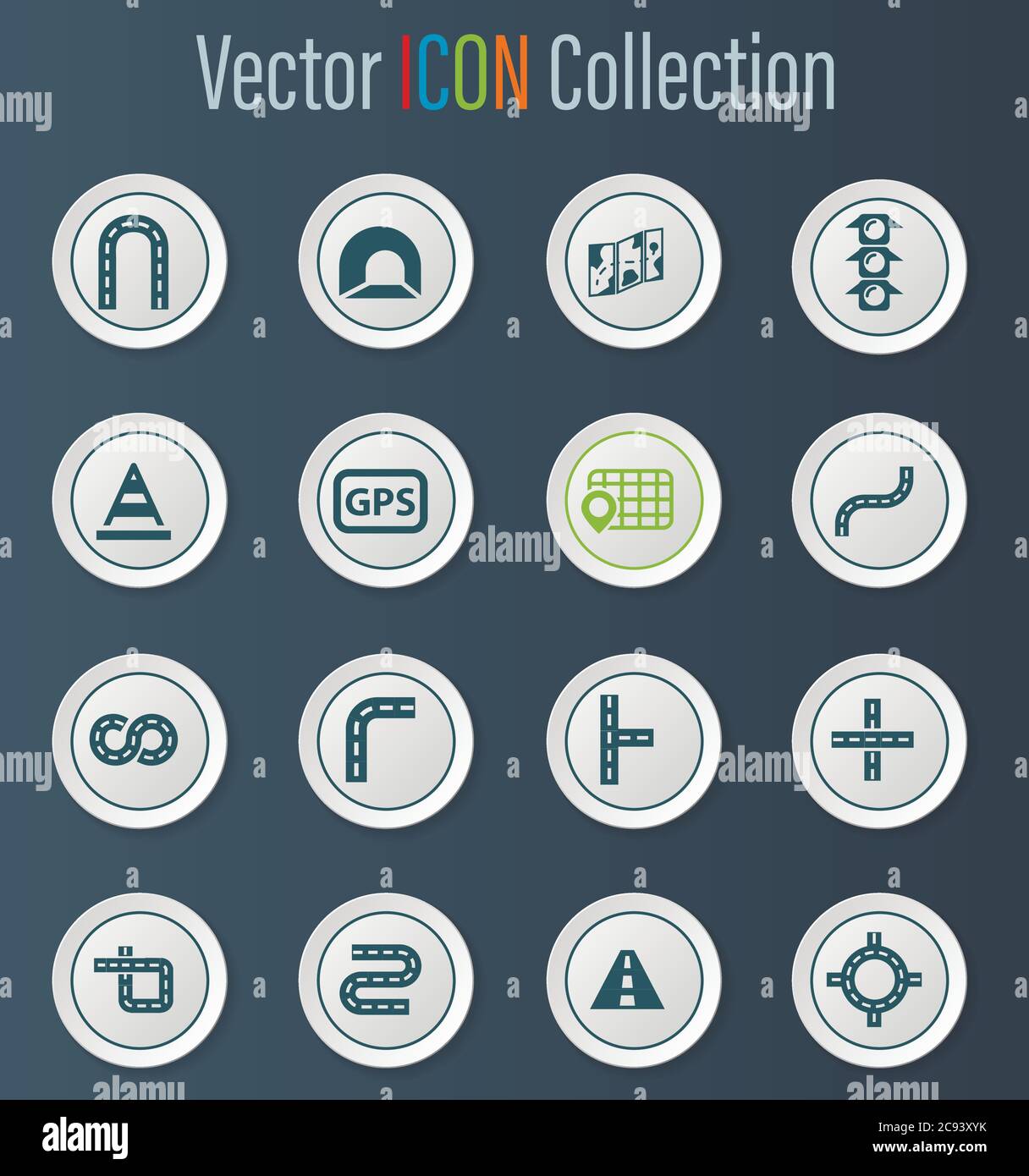 Road icons set Stock Vector Image & Art - Alamy