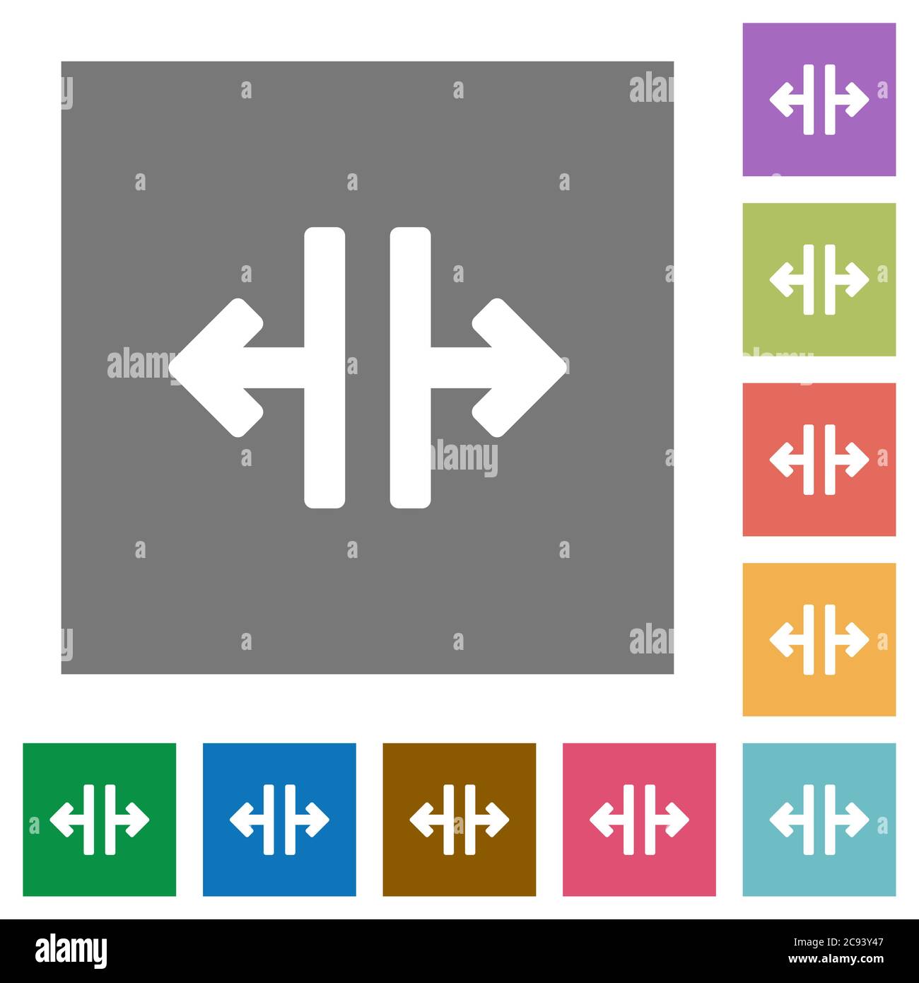 Vertical split flat icons on simple color square backgrounds Stock ...