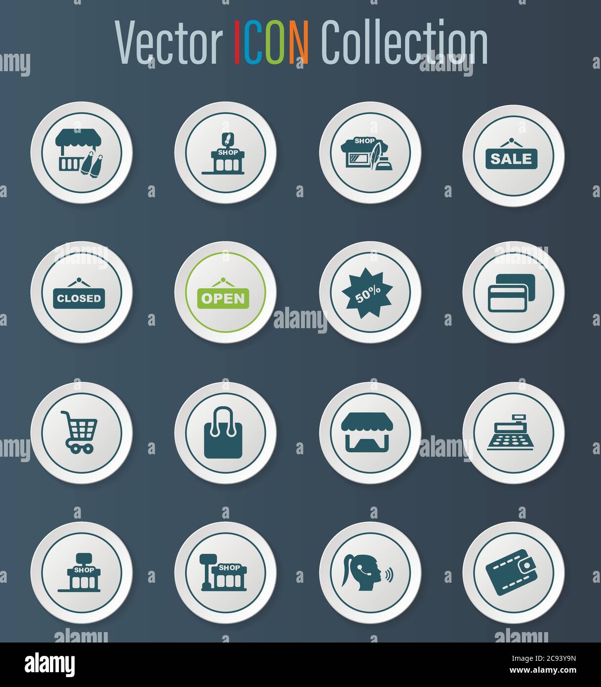 Shop icons set Stock Vector Image & Art - Alamy