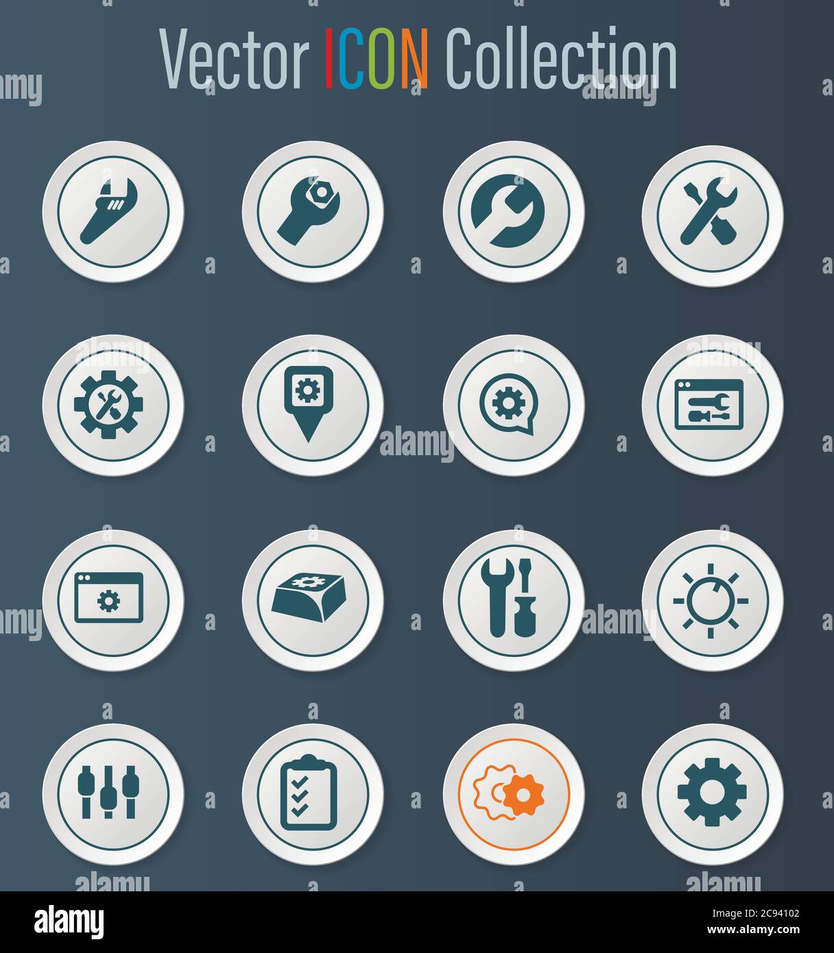 Settins icon set Stock Vector Image & Art - Alamy