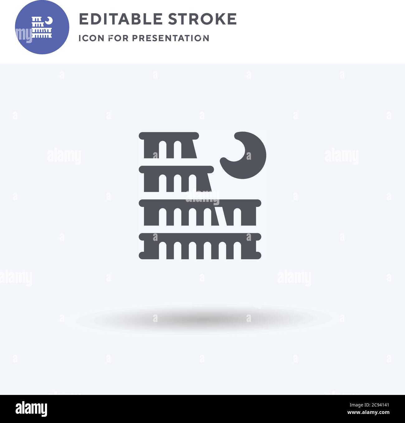 Colosseum icon vector, filled flat sign, solid pictogram isolated on ...