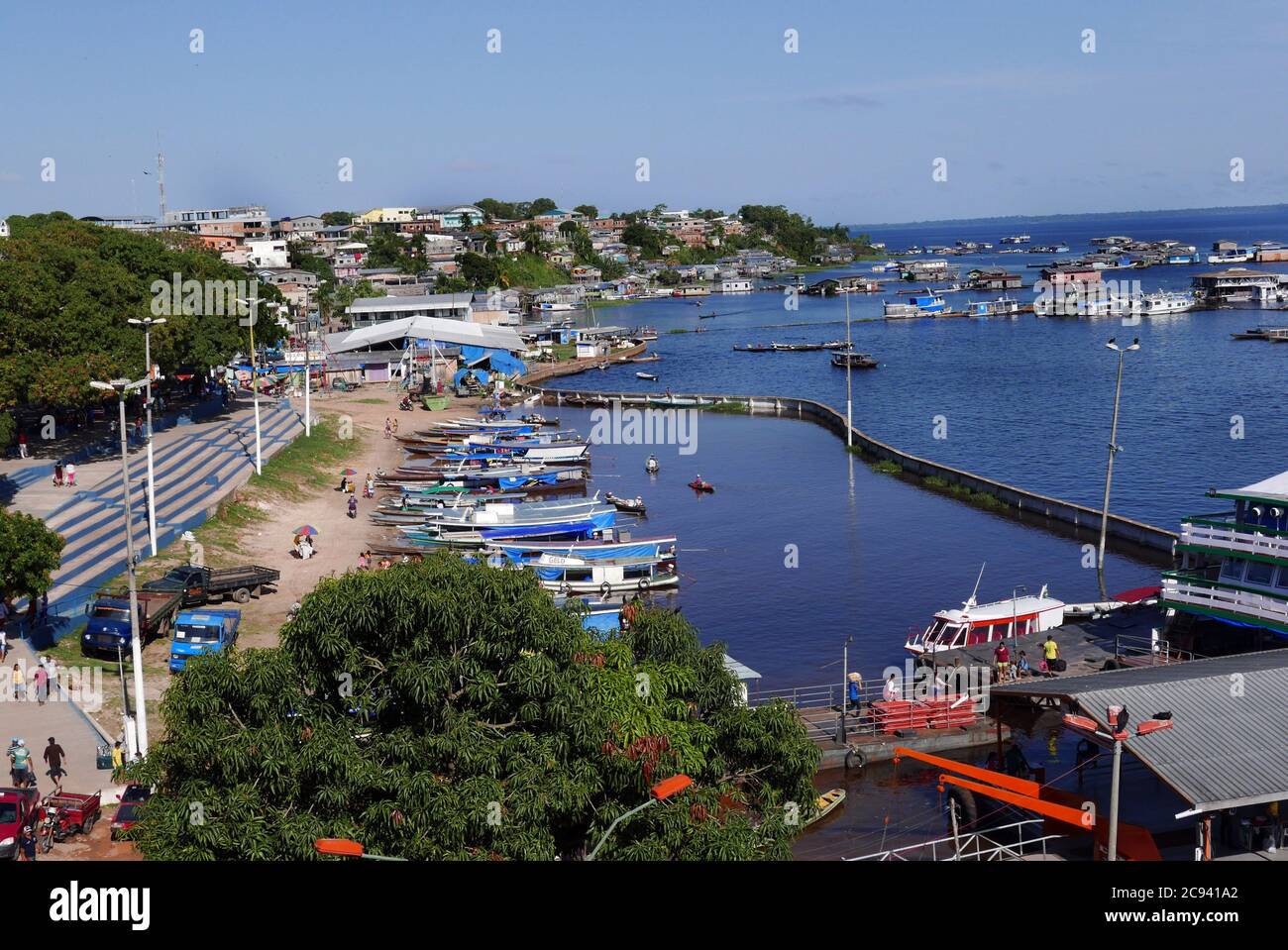 The waterfront of Tefé, a river port on the upper Amazon River in ...