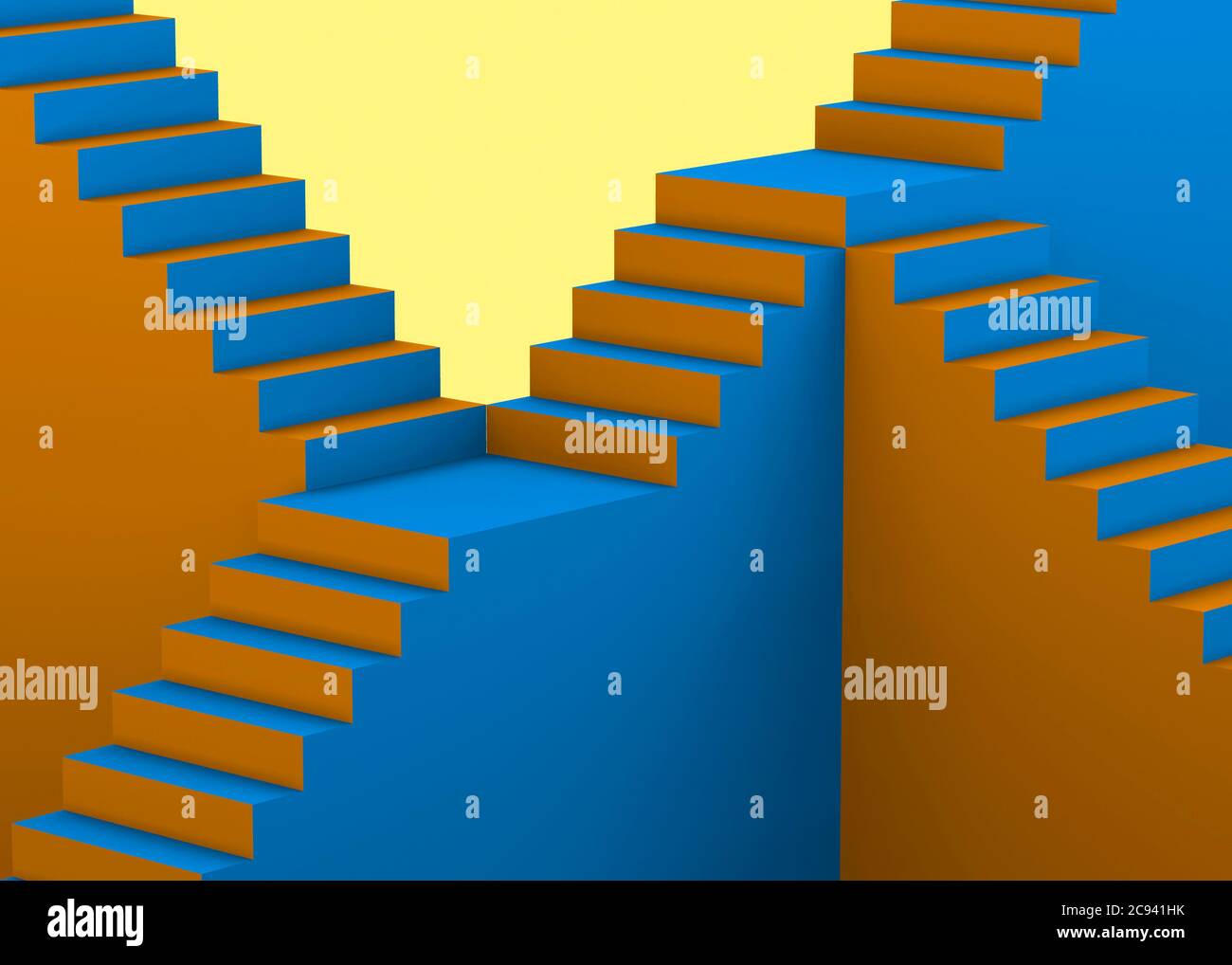 Colorful Pop art Stairs - 3D concept Stock Photo - Alamy