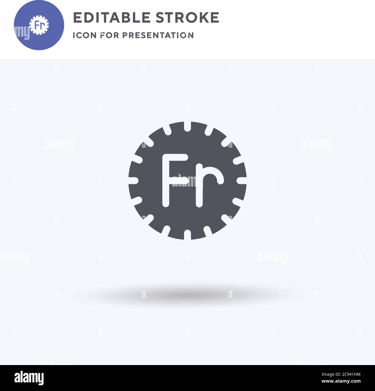 Franc icon vector, filled flat sign, solid pictogram isolated on white ...