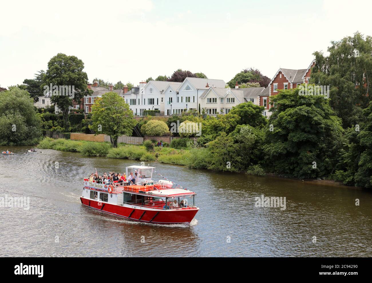 Pleasure boat cruise on the River Dee in Chester Stock Photo - Alamy