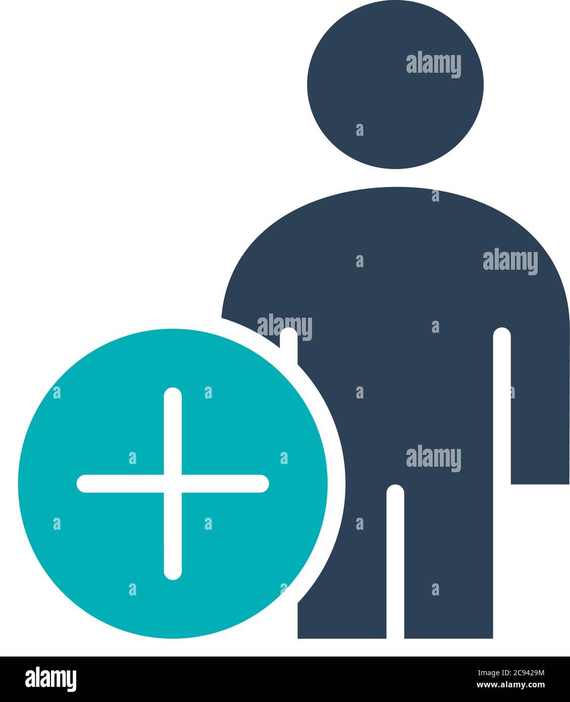 Man profile with plus colored icon. Add user, customer symbol Stock ...