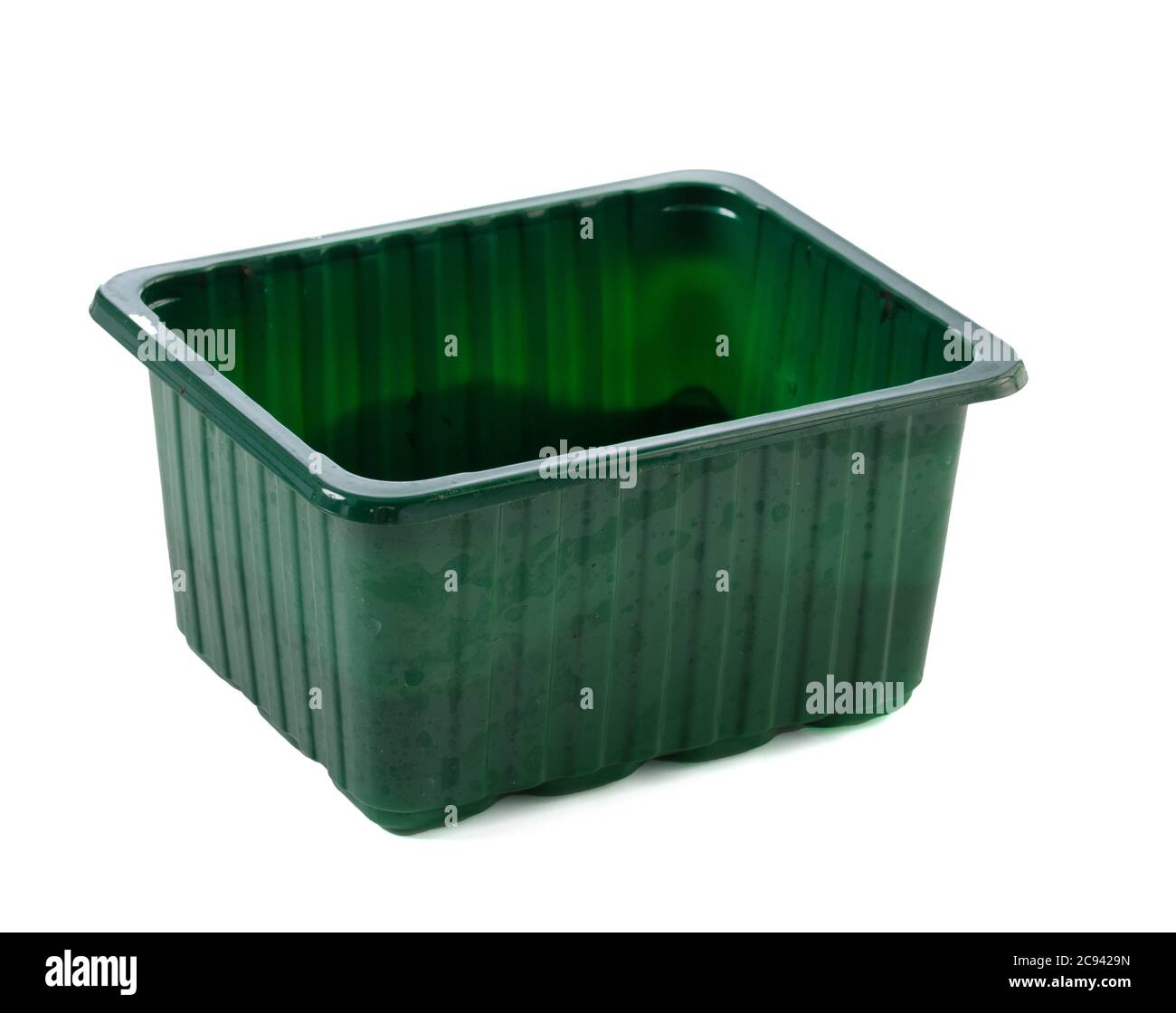empty green plastic tray with white background Stock Photo - Alamy