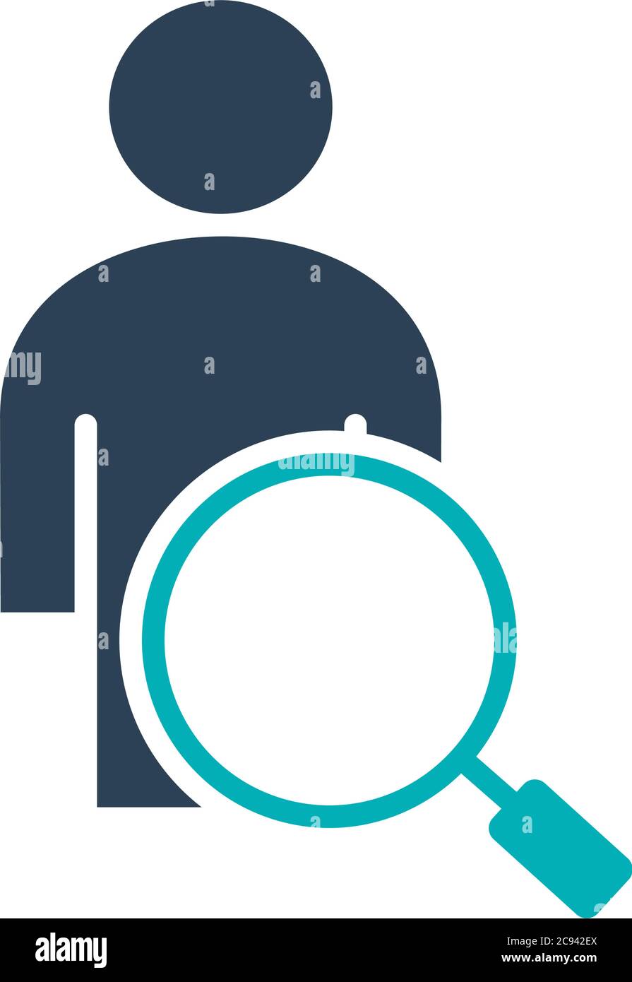 User profile profile with magnifying glass colored icon. Looking for ...