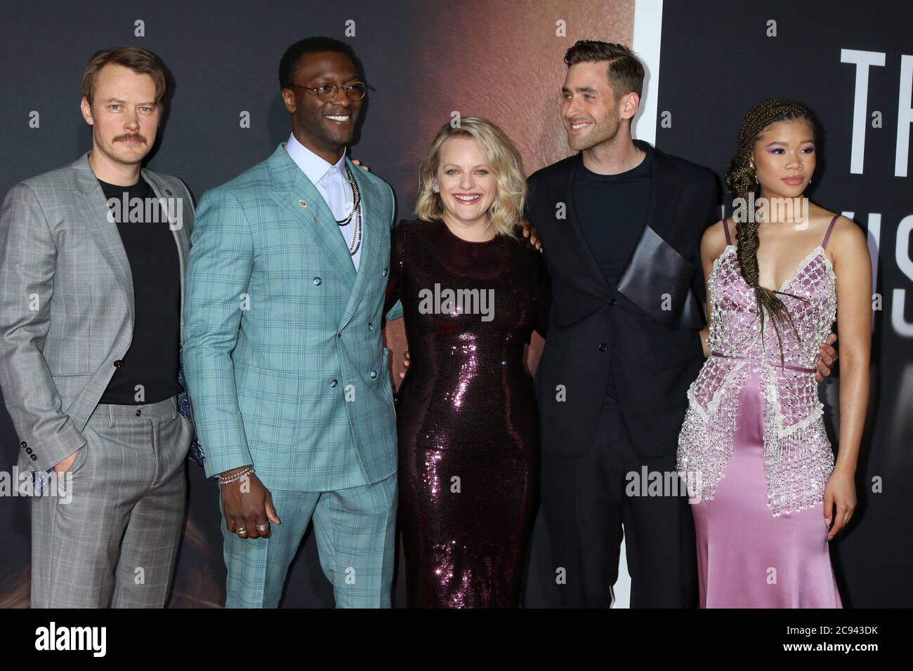 LOS ANGELES - FEB 24: Michael Dorman, Aldis Hodge, Elisabeth Moss ...