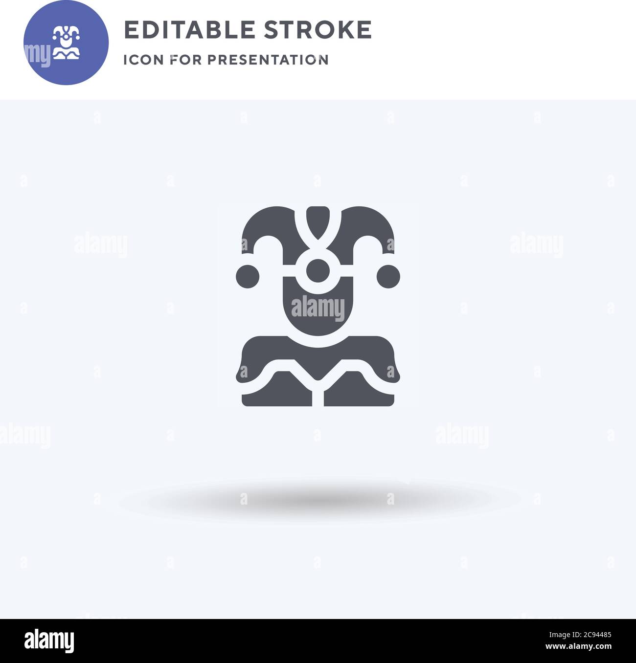 Jester icon vector, filled flat sign, solid pictogram isolated on white ...