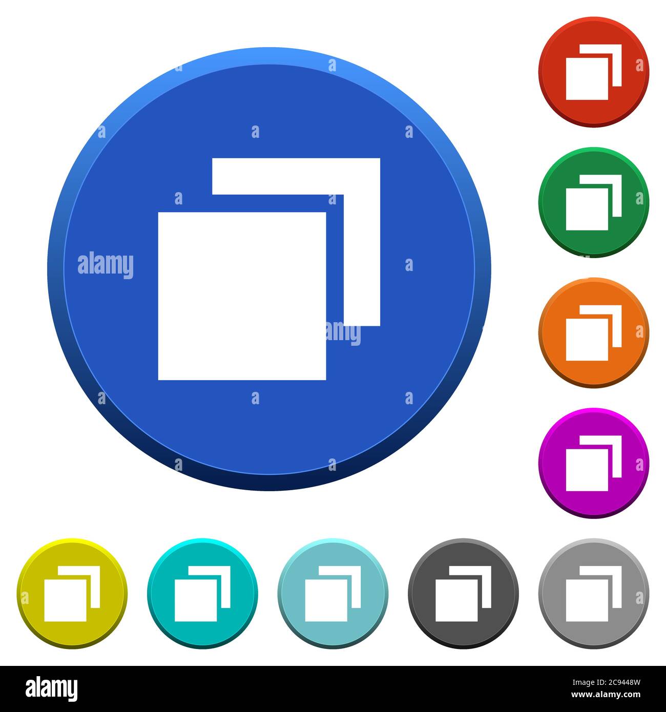 Overlapping elements round color beveled buttons with smooth surfaces ...