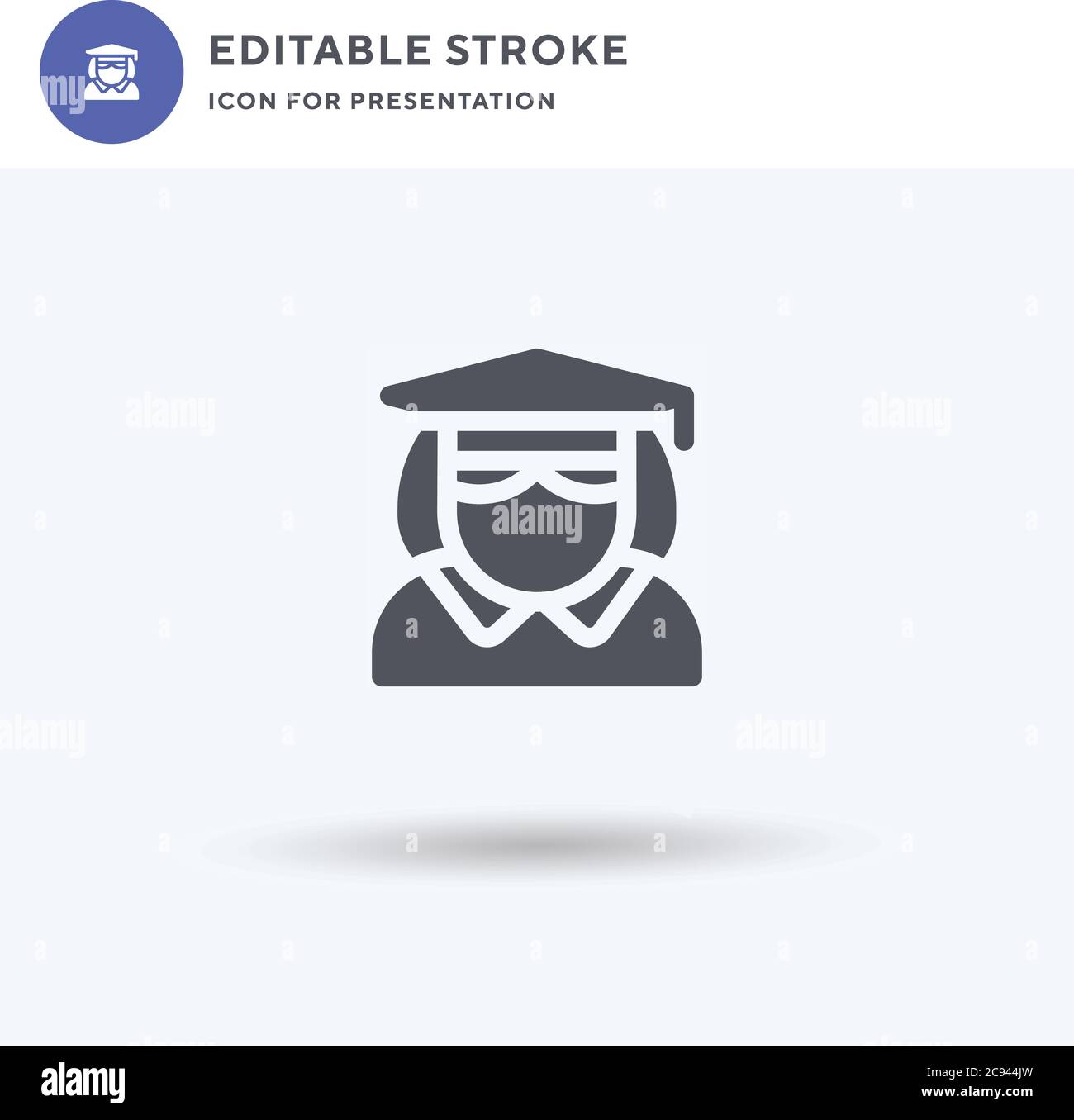 Graduate icon vector, filled flat sign, solid pictogram isolated on ...