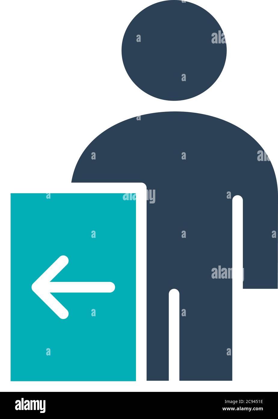 User profile with exit sign colored icon. Public navigation symbol ...