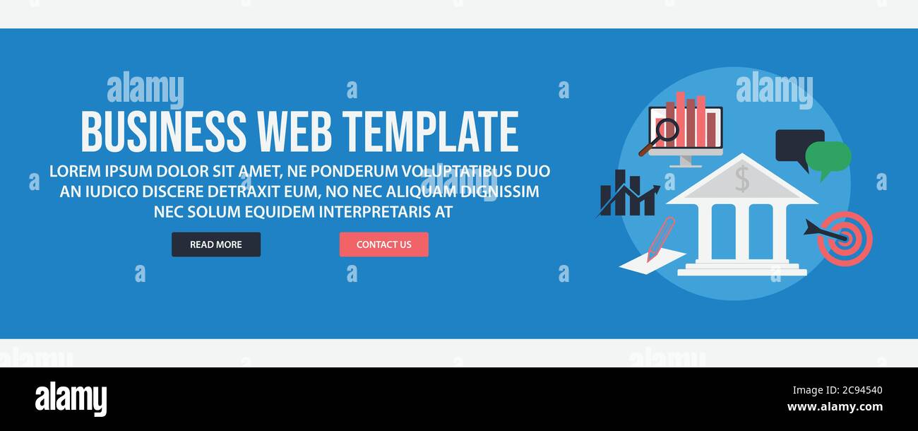Business and finance web banner template. Flat design style Business ...
