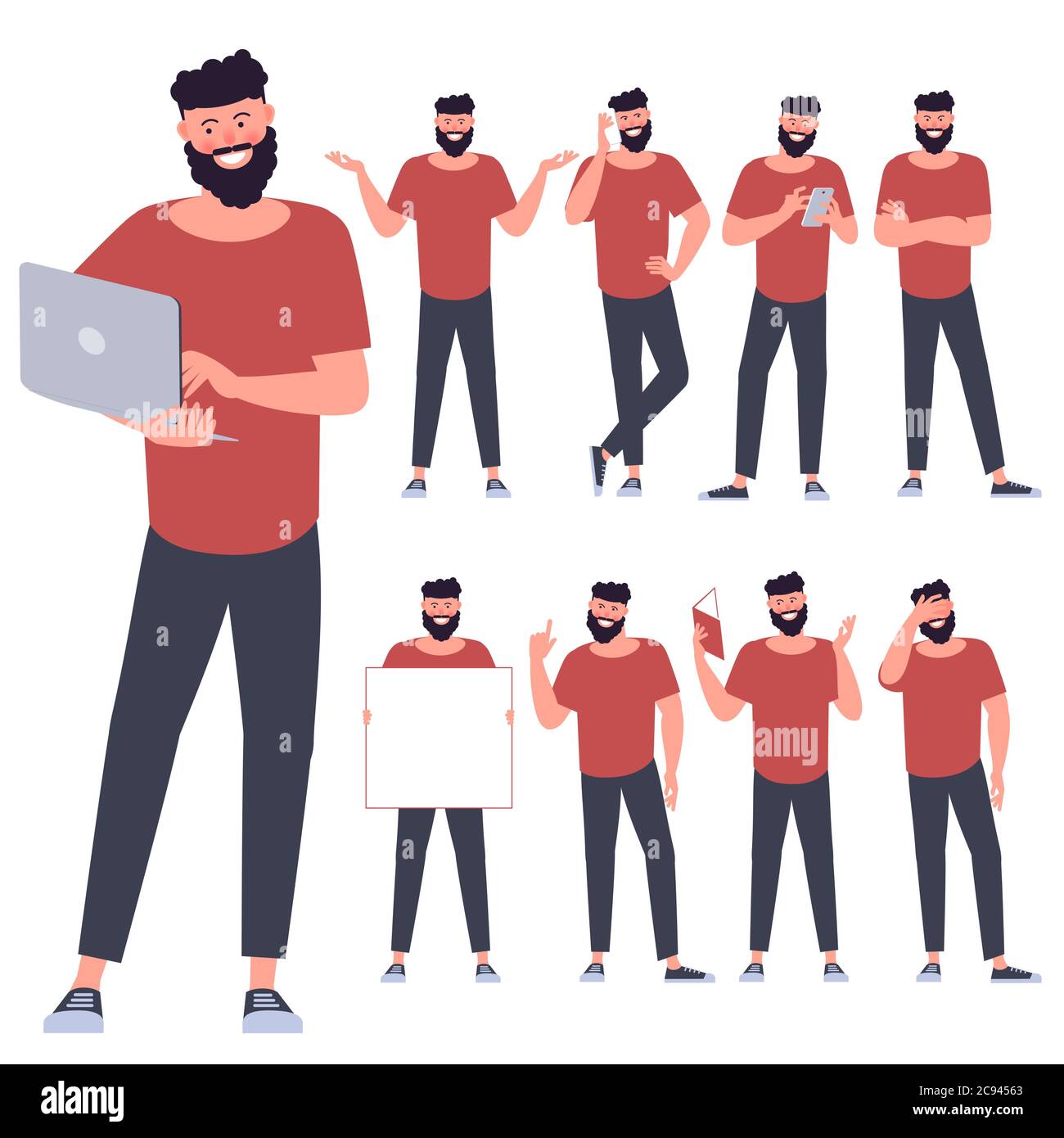 Illustration young worker question Stock Vector Images - Alamy