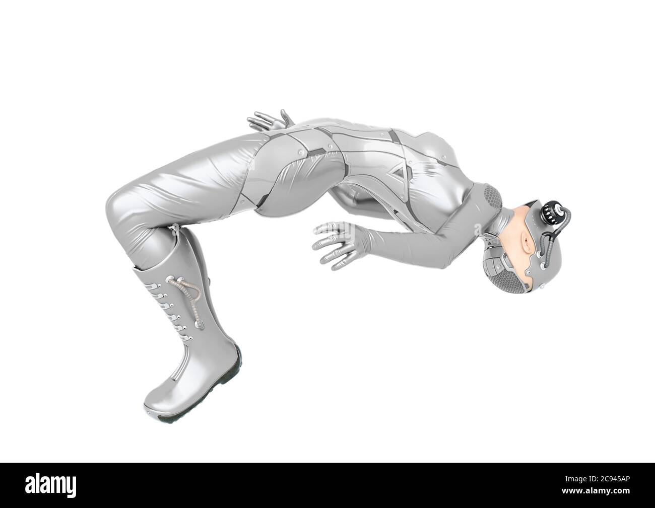 cyber soldier female being abducted, 3d illustration Stock Photo - Alamy