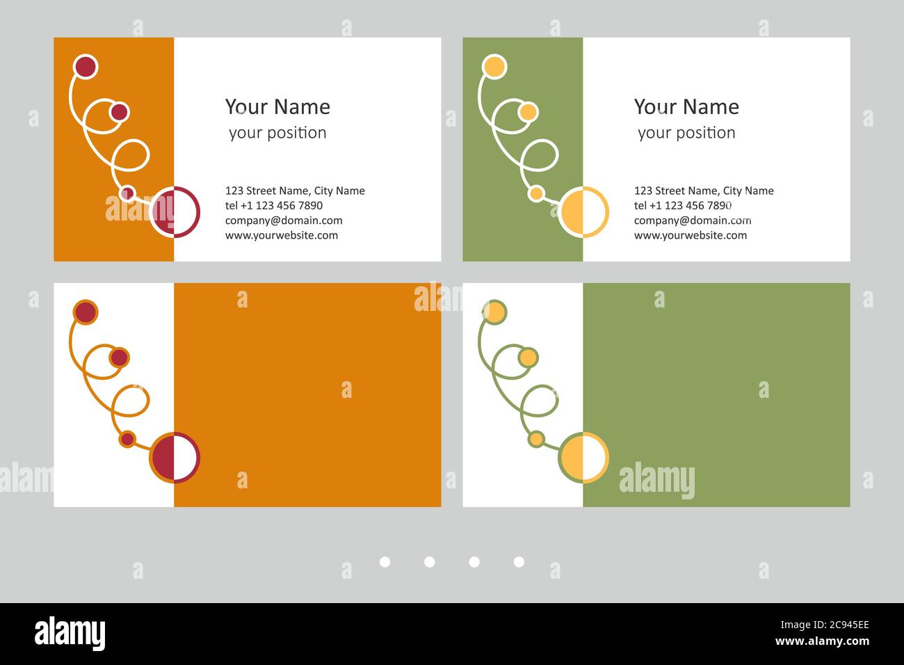 Timeless business card template. Simple hand-drawn ornament and two ...