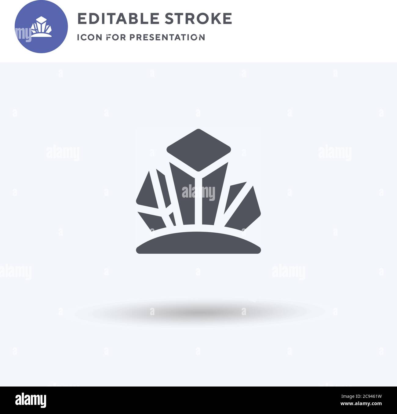 Crystals icon vector, filled flat sign, solid pictogram isolated on ...